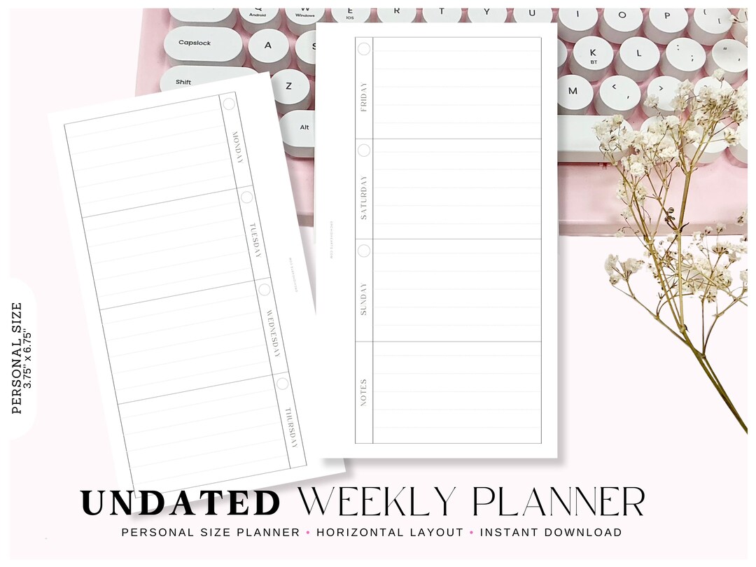 Personal Planner | Week on Two Pages Horizontal Layout Personal Insert ...