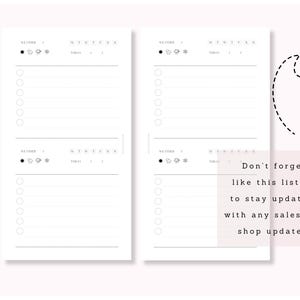 Personal WEEKLY PLANNER | Undated | Two Days on One Page| Printable ...