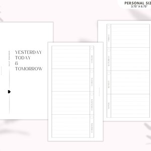 Personal Planner | Week on Two Pages Horizontal Layout Personal Insert ...