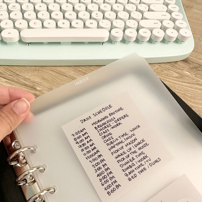 Inbox Planner Dashboard Minimal Planner Frosted Insert for Six - Etsy