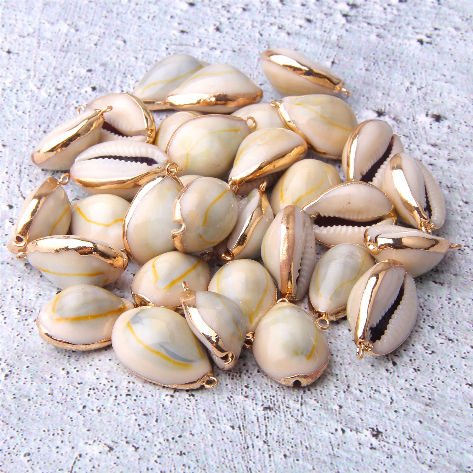 5/10/20pcs Natural Sea Shells Cowrie Shell Gold Plated Shell - Etsy