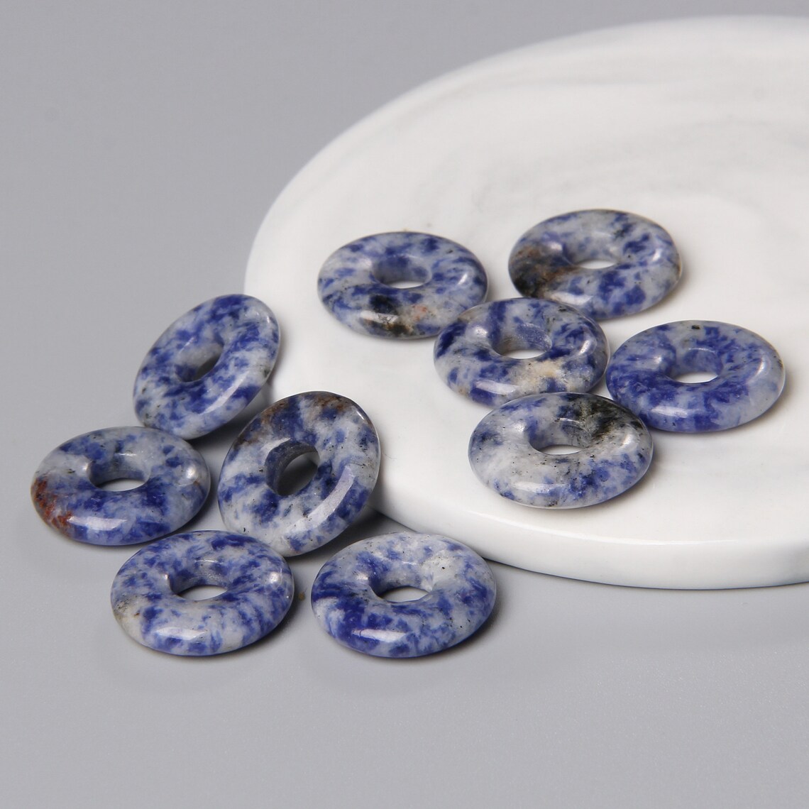 5pcs/set 18mm Natural Round Big Hole Hollow Stone Crystal | Etsy