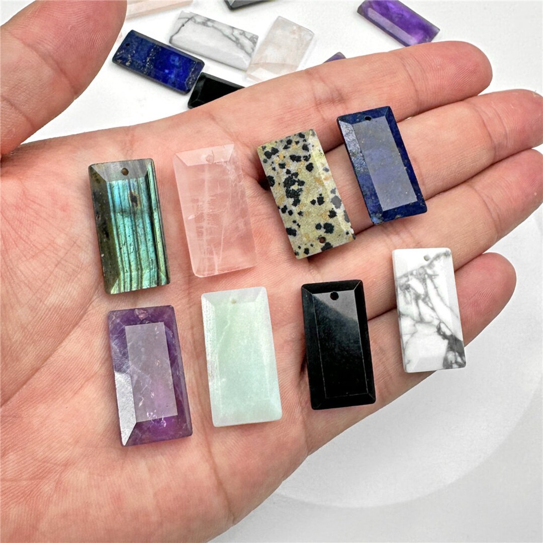 13x25mm Natural Stone Pendants Rectangular Shape Lapis Lazuli ...