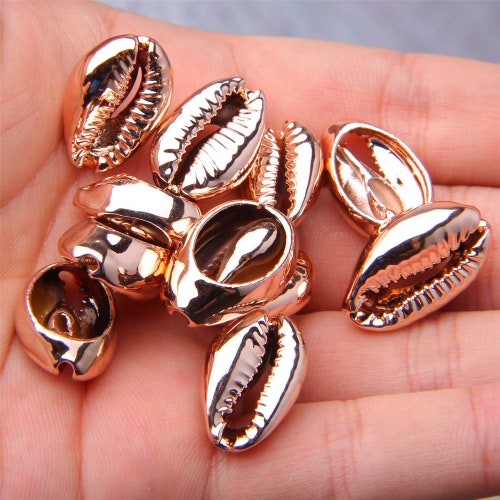 20/40pcs Natural Sea Shells Cowrie Shell Gold Plated Shell | Etsy