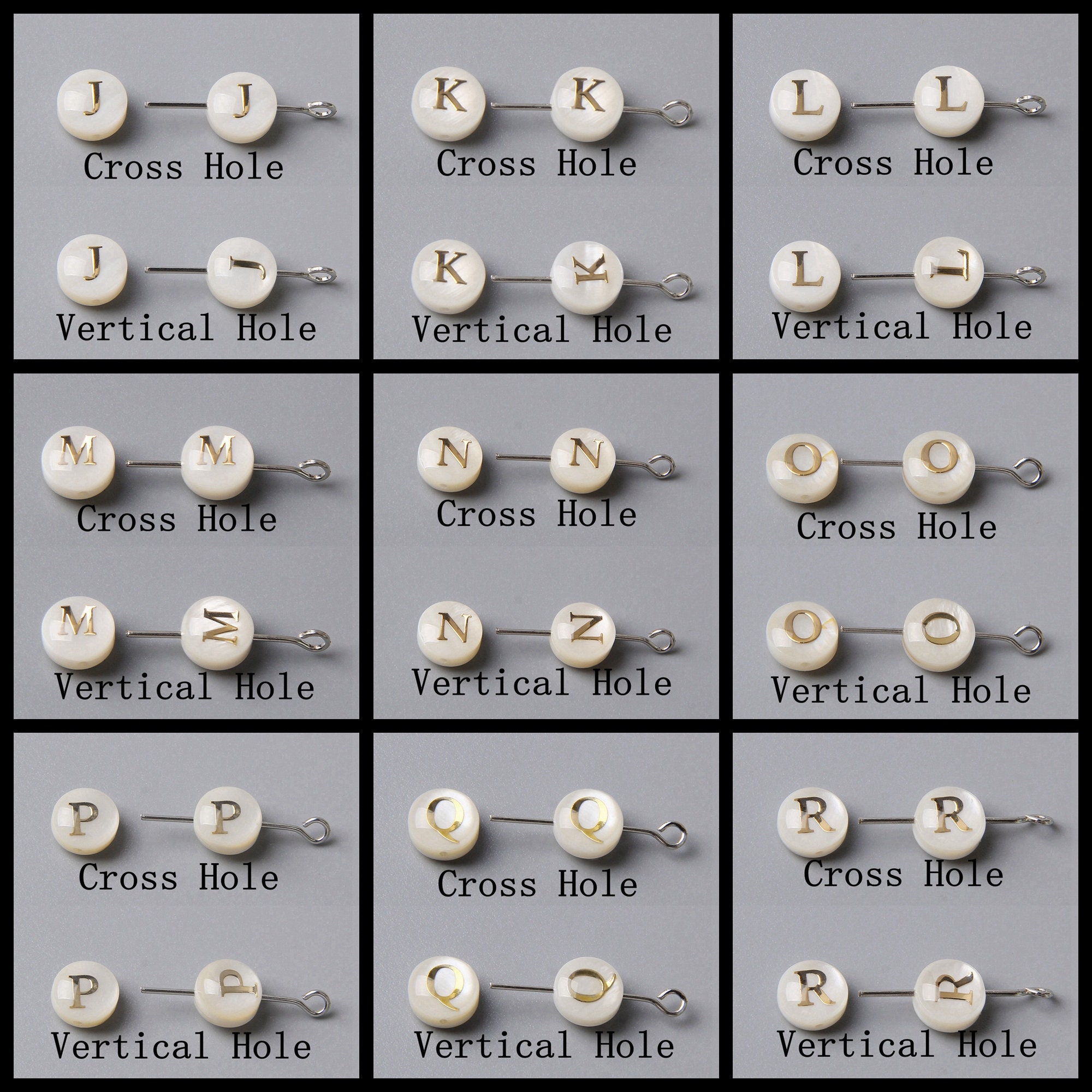 8MM Freshwater Shell Beads 26 Letter AZ Charms Pendant Round - Etsy