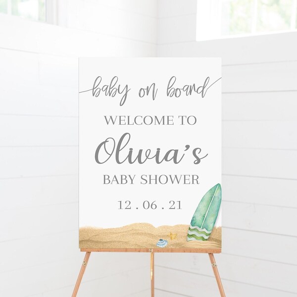 Surf Baby Shower Welcome Sign - Etsy