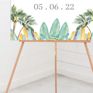 Surf Birthday Welcome Signself Editdigital Downloadbaby - Etsy