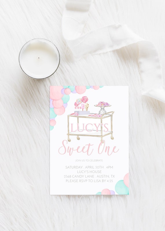 Sweet One Birthday Invitation--Self Edit--INSTANT DOWNLOAD--first ...