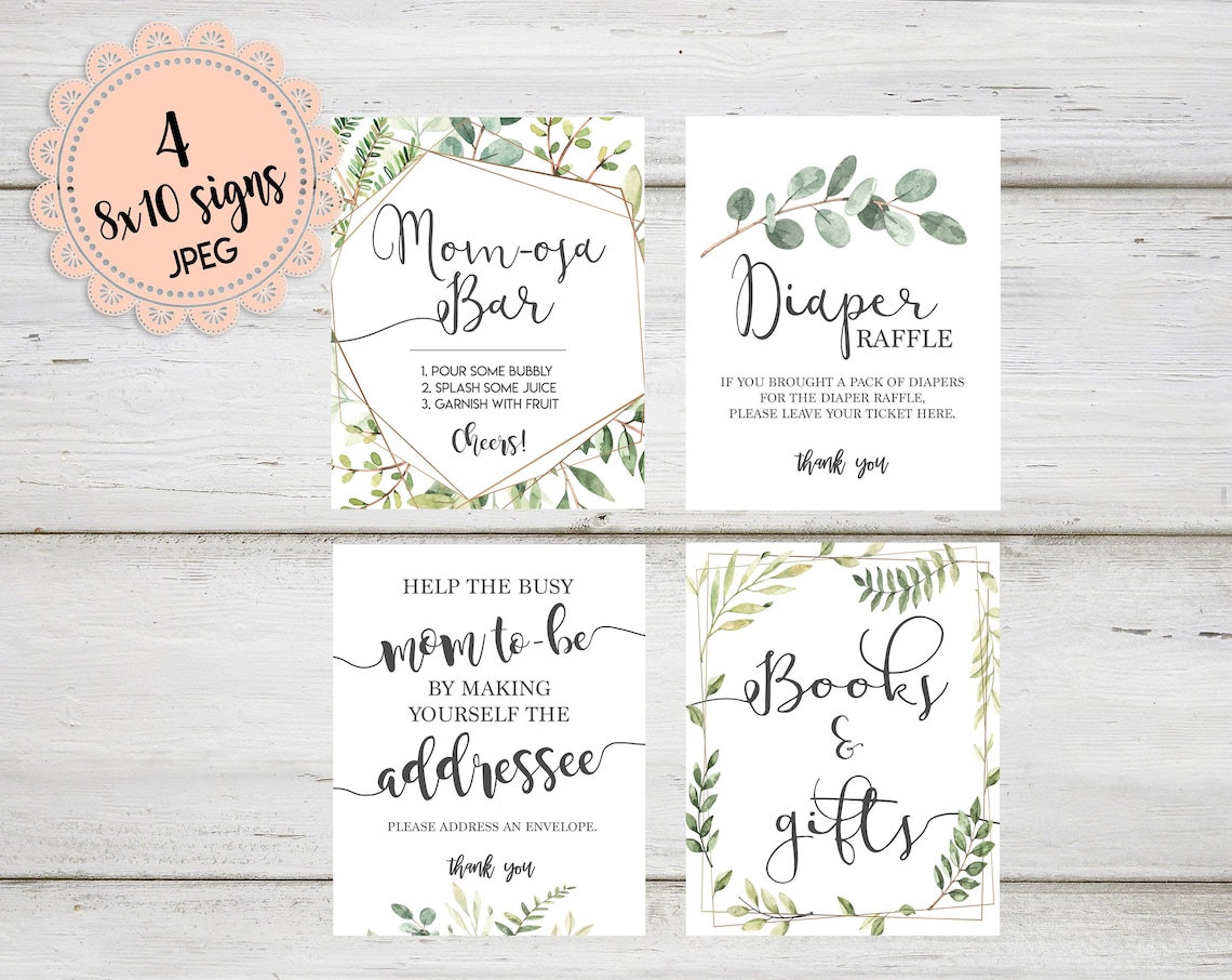 Baby Shower Game Signsinstant Downloadsboho Baby - Etsy