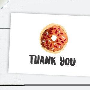 Chocolate Donut Thank You Cardinstant - Etsy