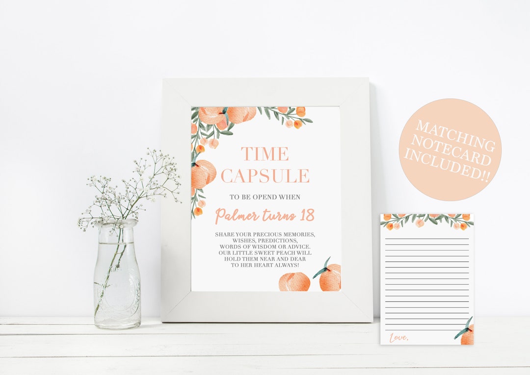 Sweet as a Peach Time Capsuleself EDIT Downloadbirthday Party ...