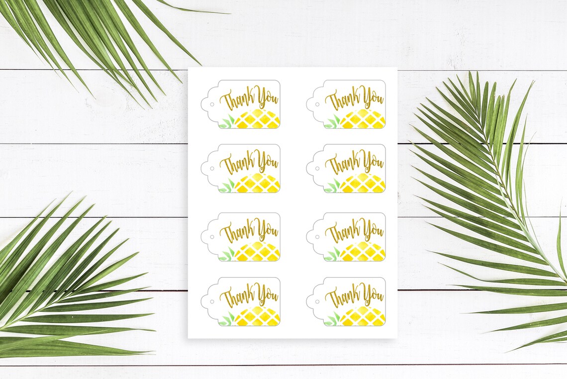 Pineapple Favor Tagsinstant Downloadtropical Partyluau - Etsy