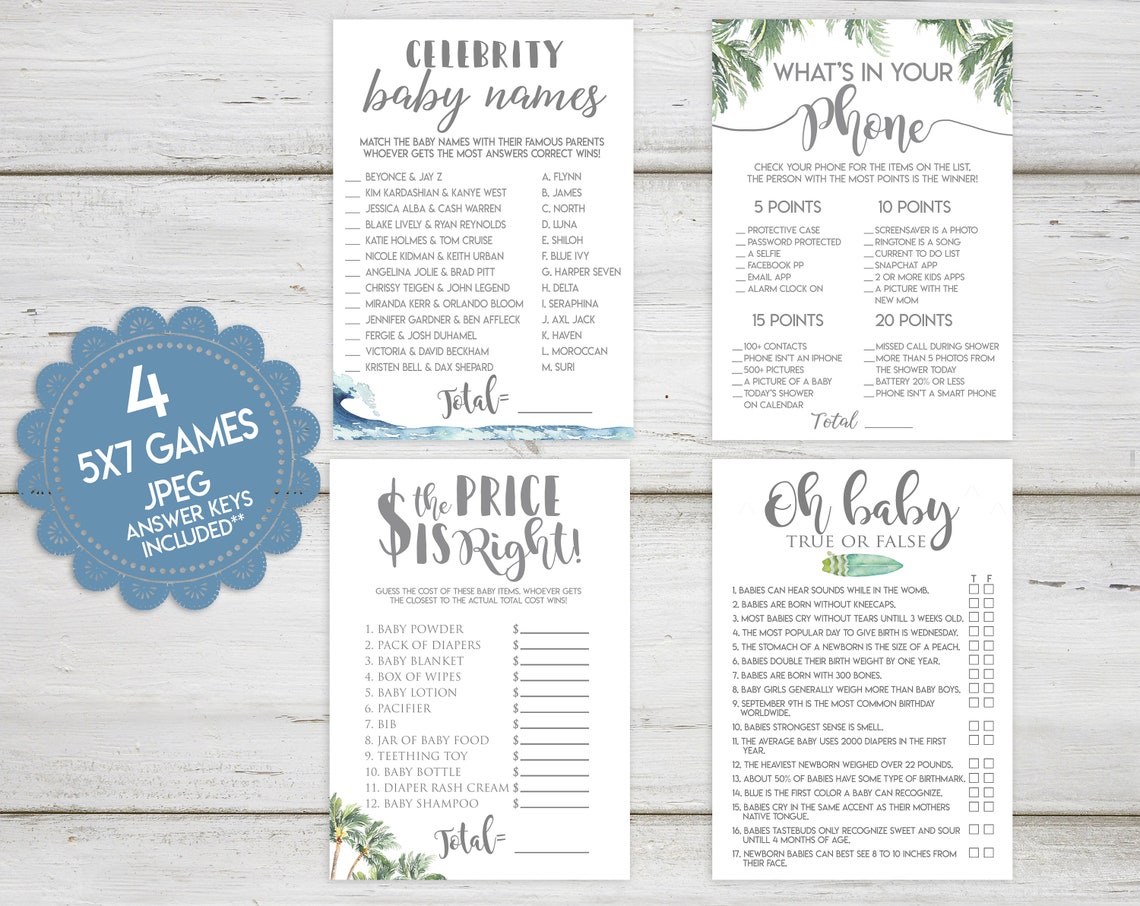 Baby on Board Game Setinstant Downloadsdigitalsurfing - Etsy