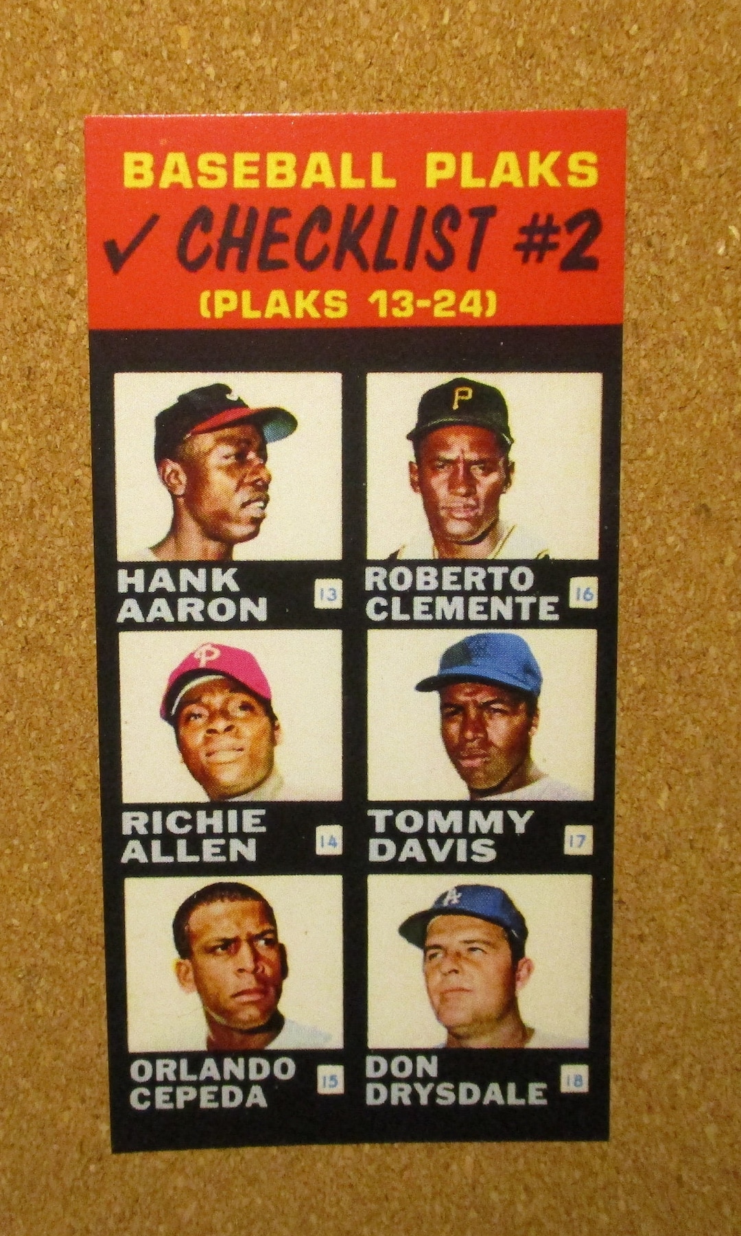 1968 Topps Baseball Plaks CL 2 Hank Aaron/willie Mays/pete - Etsy