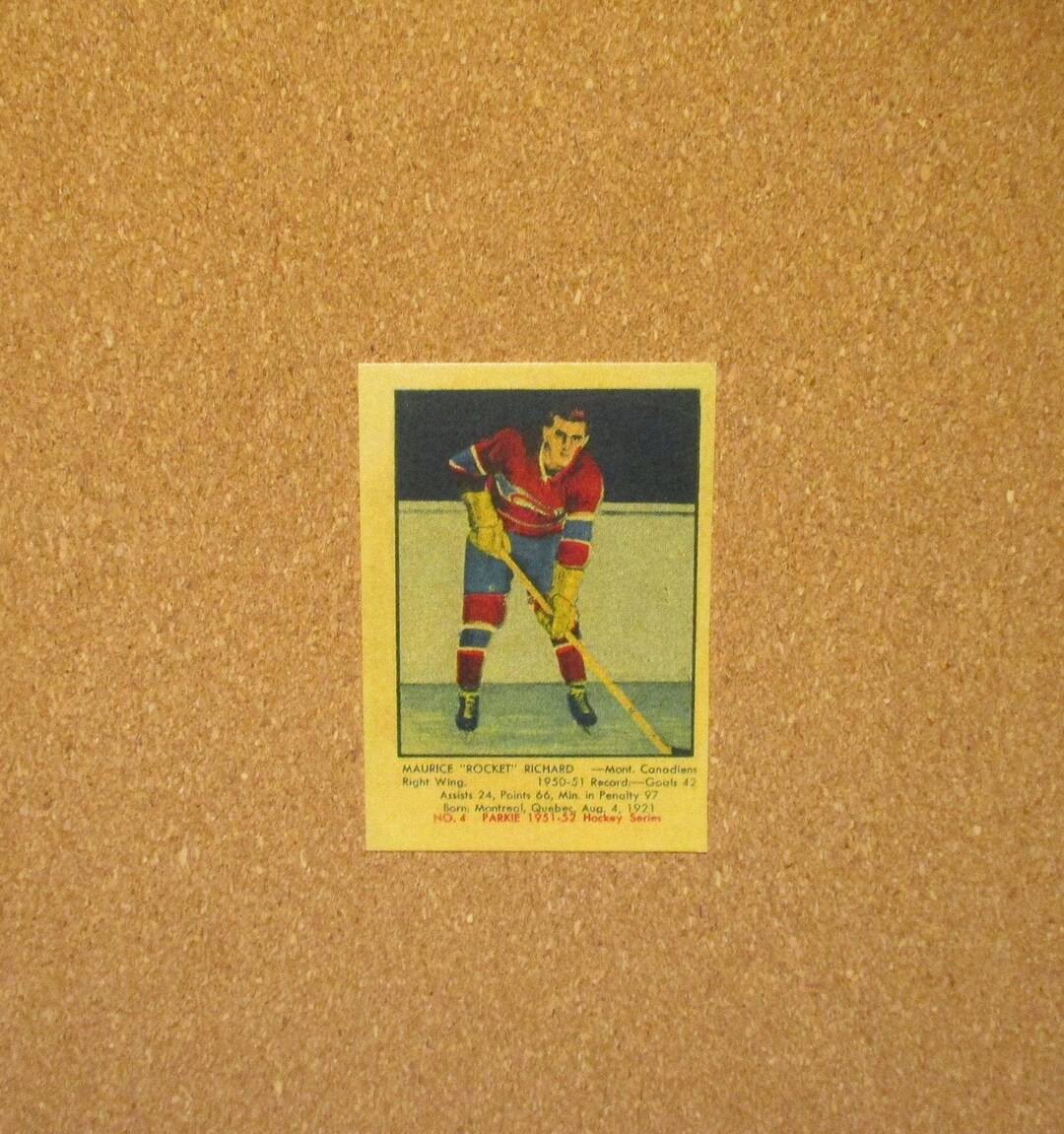 1951/52 Parkhurst Hockey 4 Maurice Rocket Richard Montreal Canadiens RC ...