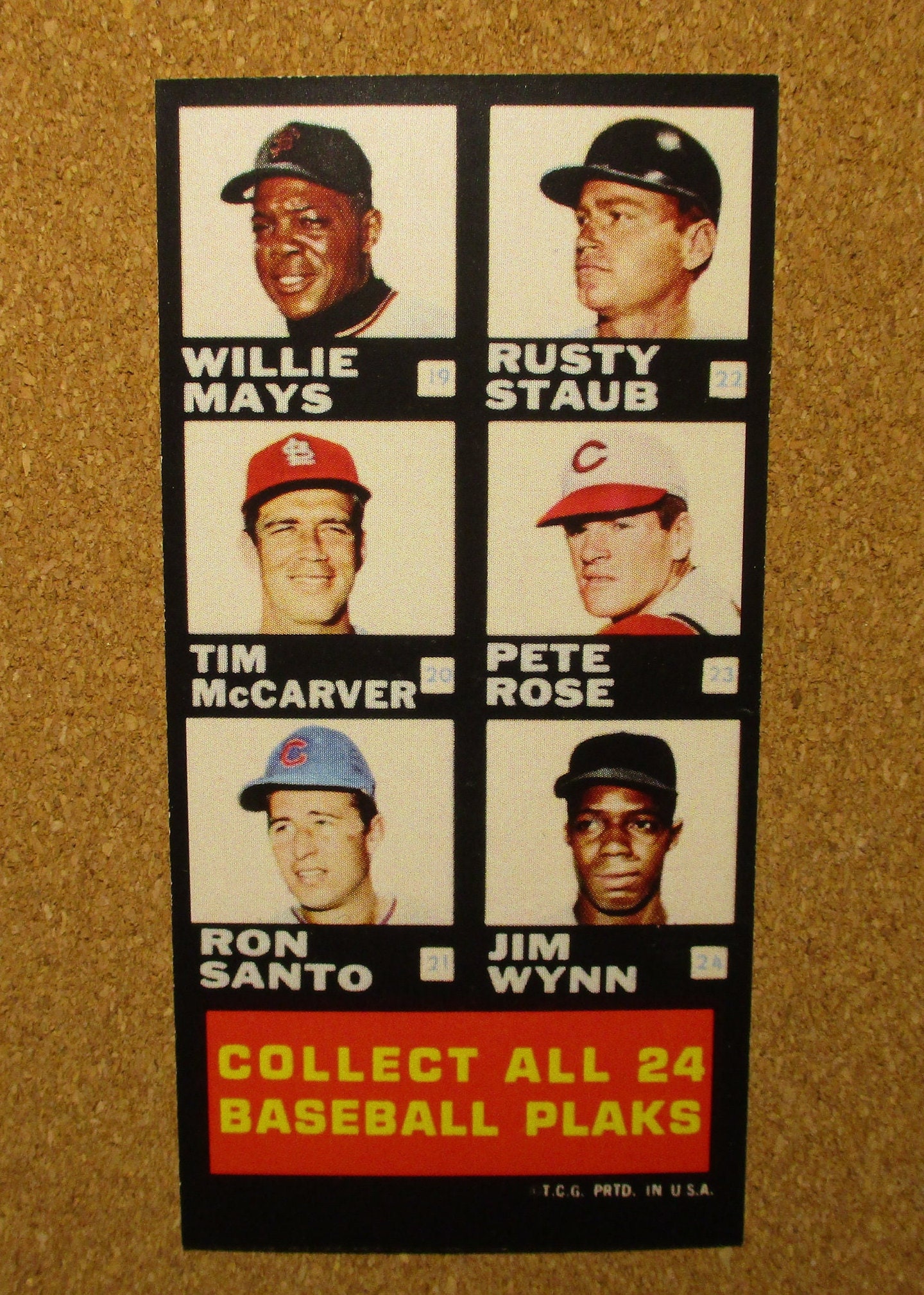 1968 Plaks Baseball CL #2 Hank Aaron/willie Mays/pete Rose/roberto ...