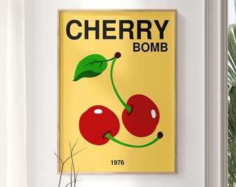 Retro Cherry Wall Art Print Gallery Exhibition Poster Trendy - Etsy
