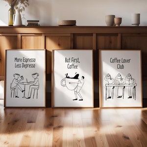 Coffee Poster Set, Espresso Kitchen Art Prints, Coffee Shop Posters ...
