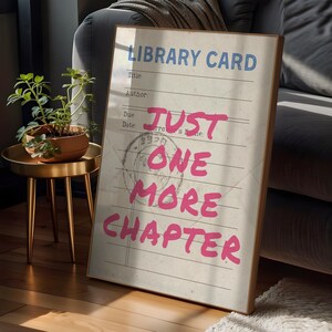 One More Chapter Print, Book Reading Wall Art, Library Wall Print ...