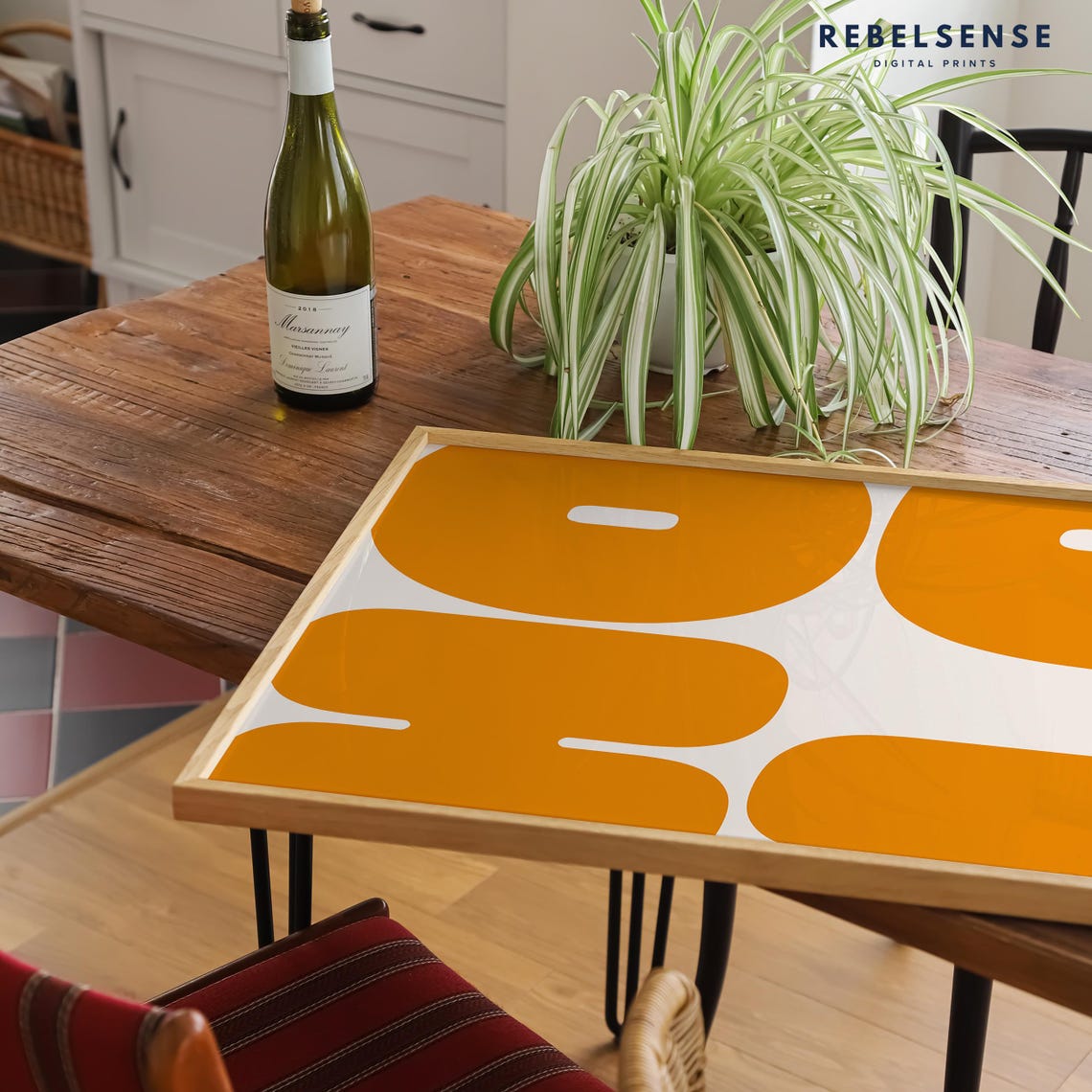 Hola Spanish Print, Orange Funky Dopamine Decor, Trendy Typography ...