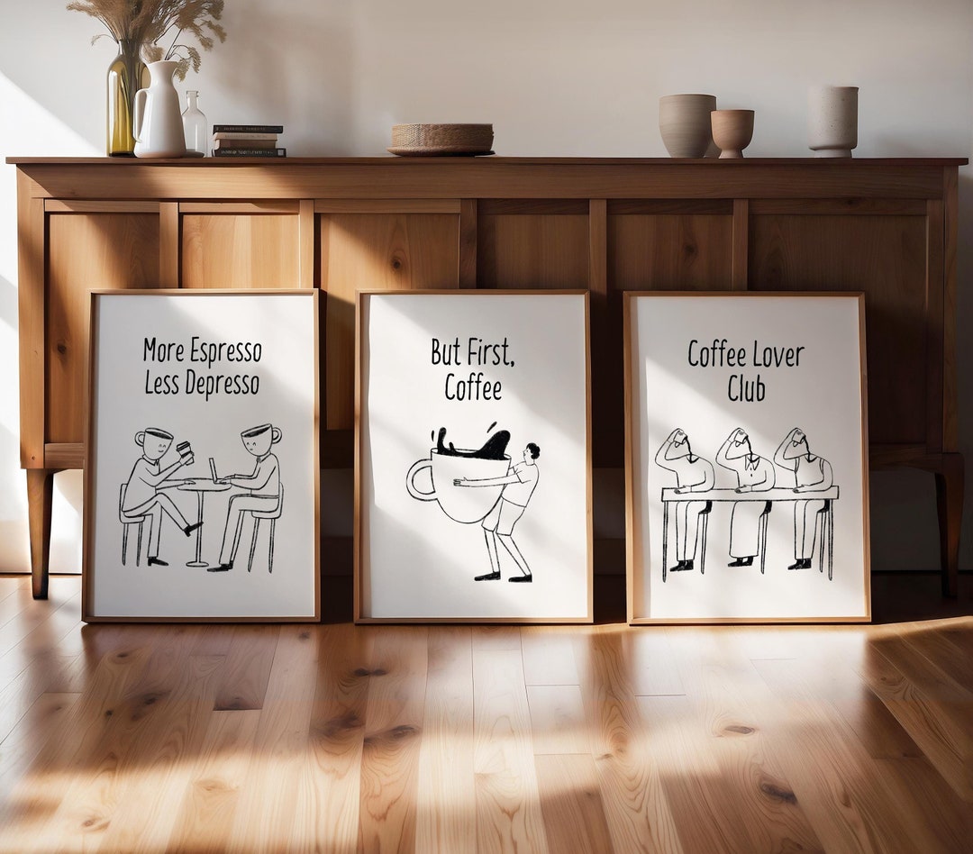 Coffee Poster Set, Espresso Kitchen Art Prints, Coffee Shop Posters ...