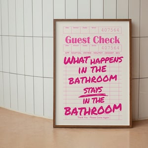 Funny Bathroom Wall Print, Toilet Wall Decor, Digital Download, Pink ...