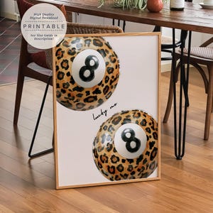 8 Pool Ball Print, Lucky You Leopard Wall Art, Dopamine Decor ...