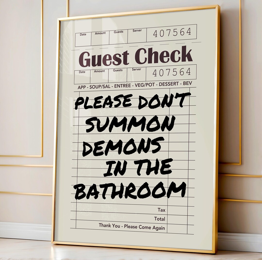 Don't Summon Demons Print, Halloween Funny Bathroom Decor, Gothic Home ...