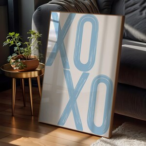 XOXO Print, Light Blue Trendy Retro Print, College Dorm Decor ...