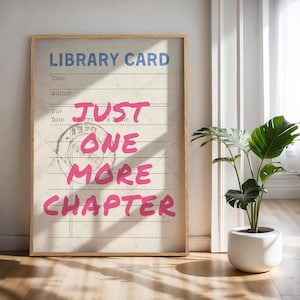One More Chapter Print, Book Reading Wall Art, Library Wall Print ...