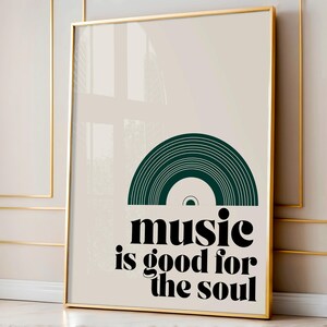 Music Quote Print, Emerald Green Apartment Decor, Music Lover Gift ...