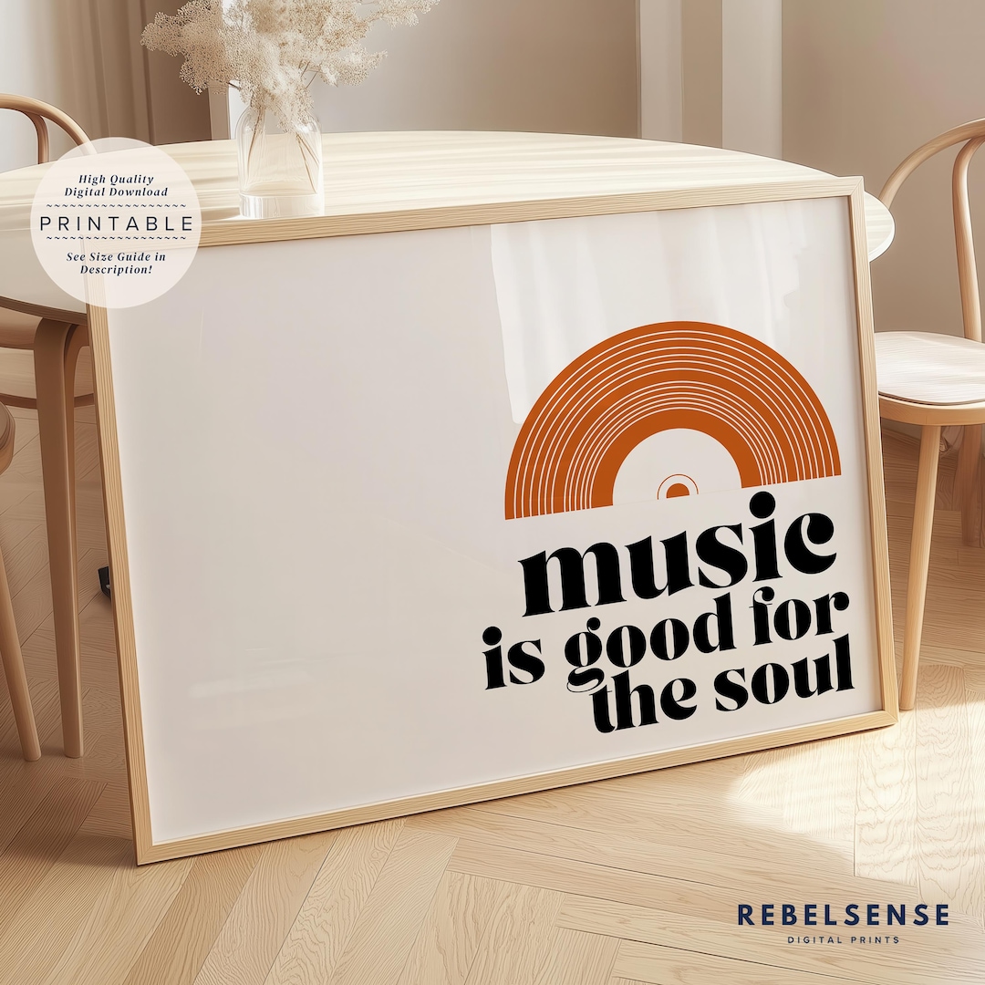 Music Quote Print, Typography Print, Horizontal, Music Teacher Gift ...