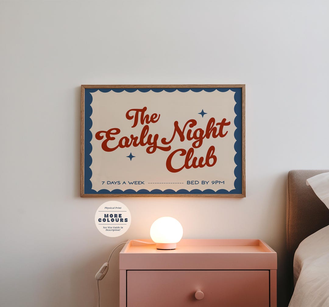 Early Night Club Print, Funky Retro Wall Art - Etsy