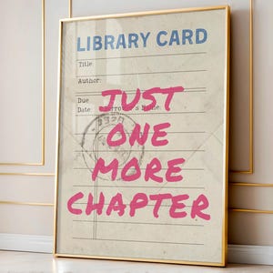 One More Chapter Print, Book Reading Wall Art, Library Wall Print ...