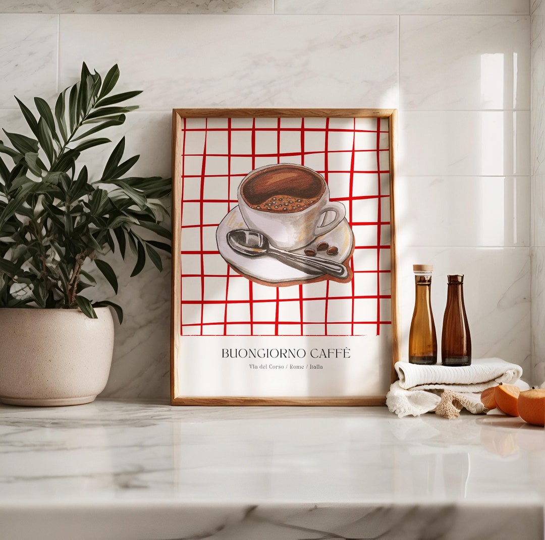 Italian Coffee Print, Italy Kitchen Illustration, Coffee Poster ...