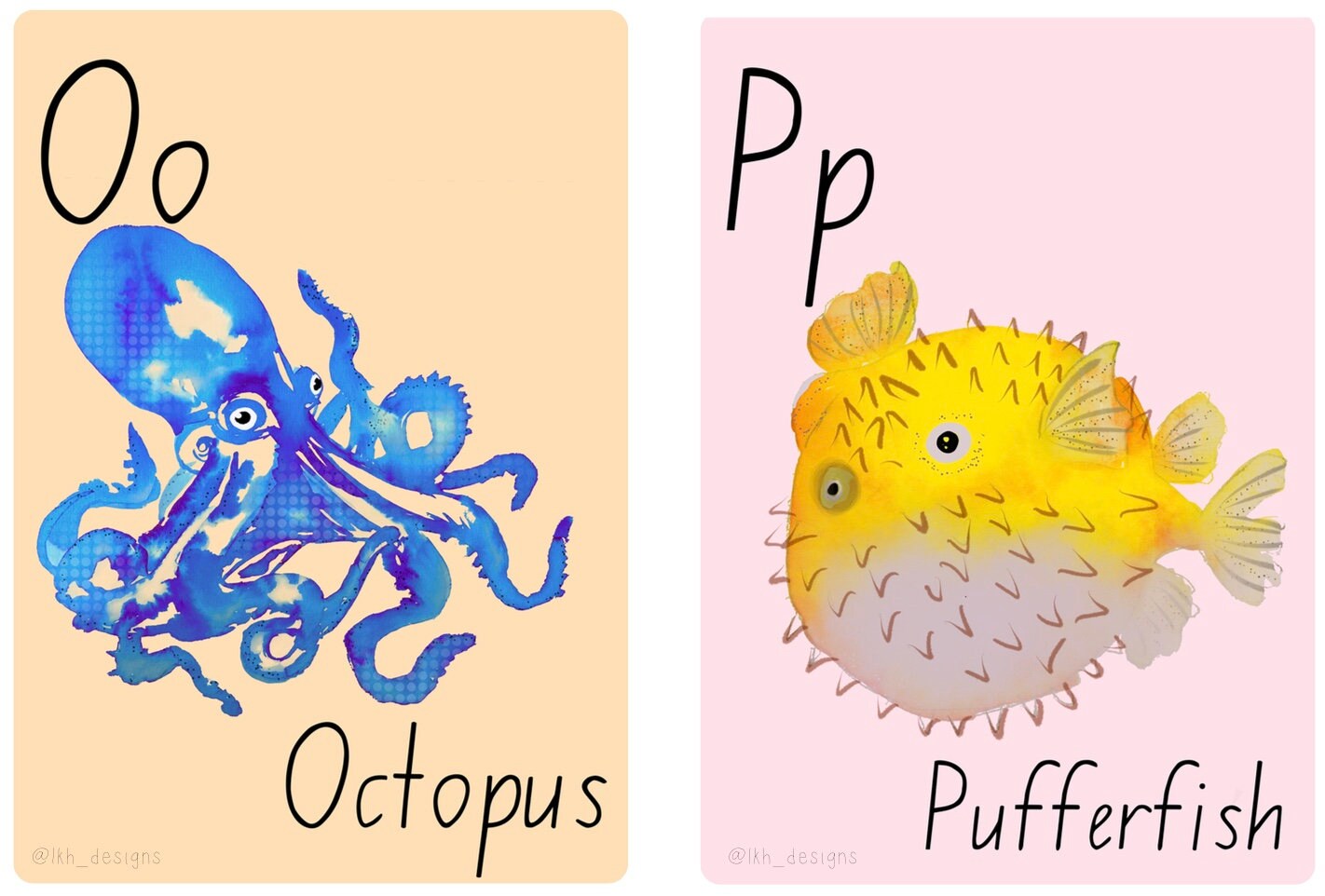 ABC Flashcards Digital Print High Quality Ocean Animal Absea Flash ...