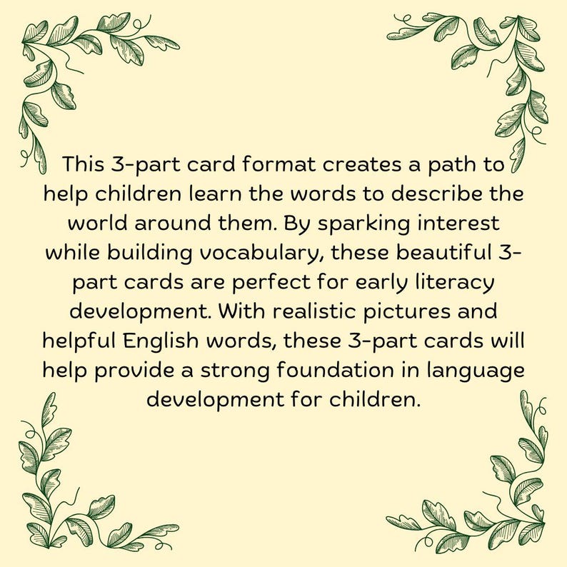 Montessori 3-part Cards in English - Fall/autumn Season - Etsy