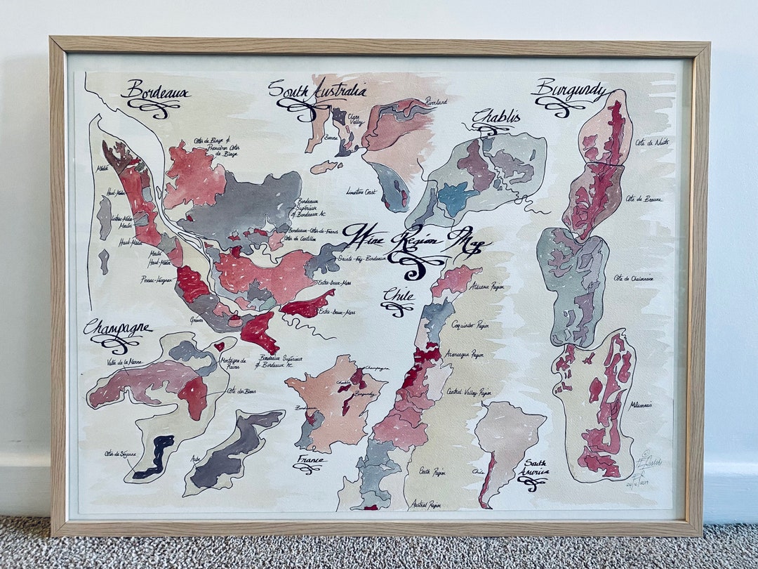 World Wine Map - Etsy