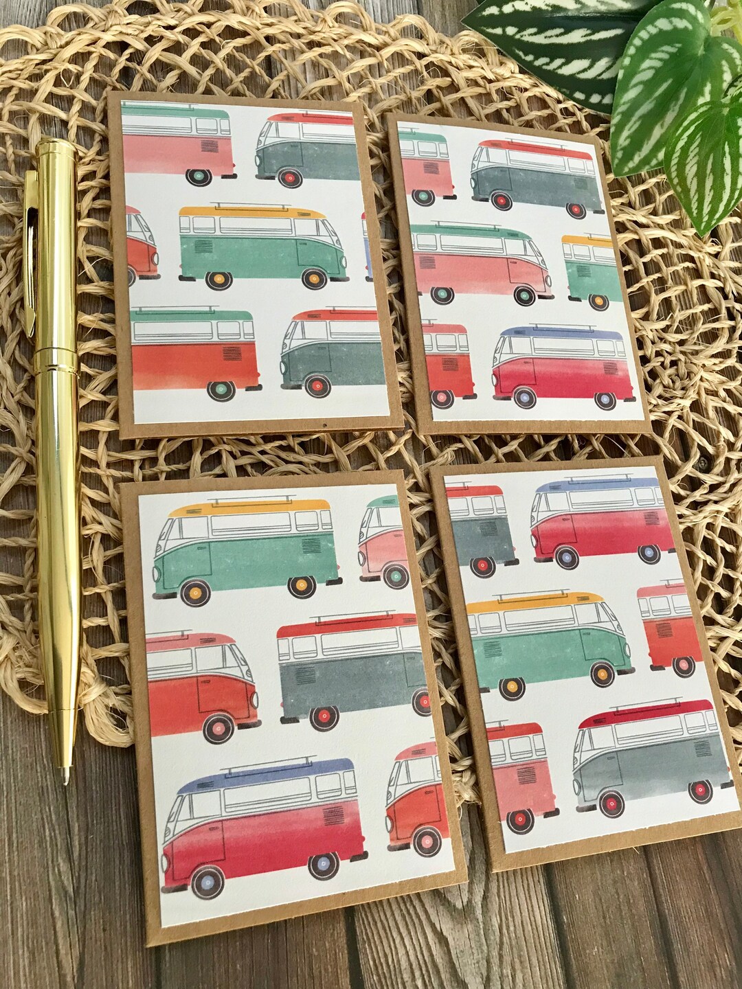 VW Bus Mini Cards With Envelopes / Blank Mini Note Cards / VW Van Cards ...