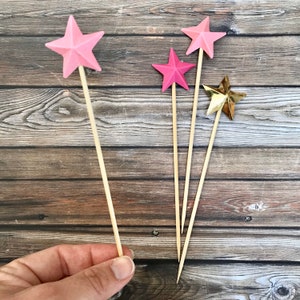 Pink and Gold Star Cake Topper / Star Cupcake Topper / Decoration for ...
