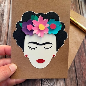 Handmade Frida Khalo Inspired Greeting Card - Blank Greeting Card With ...