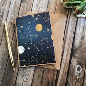 Stars and Moon Note Cards – Blank Constellation Stationery Set ...