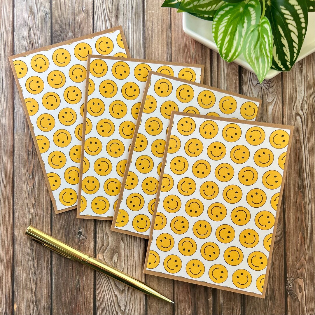 Happy Face Note Cards / Blank Note Cards / Note Cards for All Occasions ...