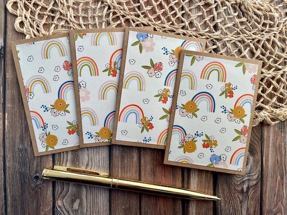 Mini Rainbow Blank Cards / Mini Blank Cards and Envelopes / - Etsy