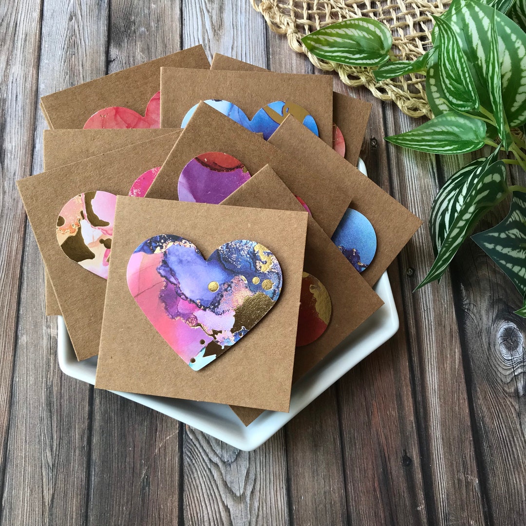 Valentine’s Day Mini Cards - Heart Mini Note Cards With Envelopes ...
