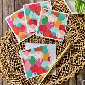 Birthday Mini Cards - Handmade Small Greeting Cards With Balloons, Cake ...