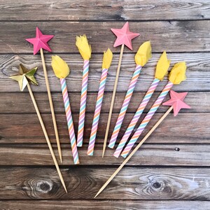 Pink and Gold Star Cake Topper / Star Cupcake Topper / Decoration for ...