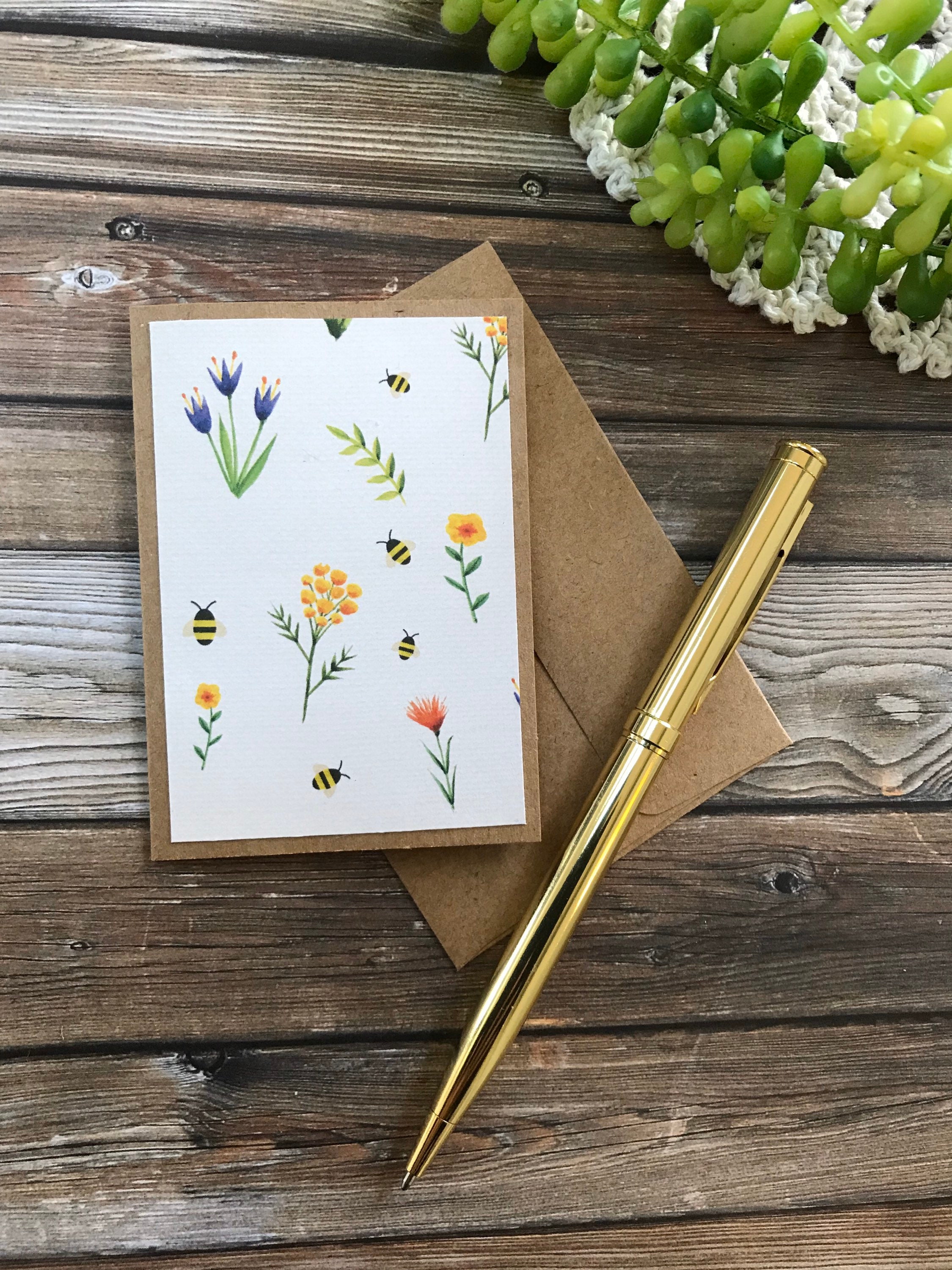 Wildflower Mini Cards / Blank Flower Mini Cards With Envelopes - Etsy