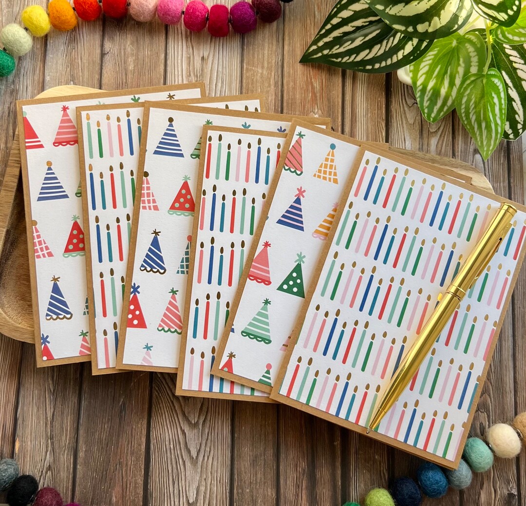 Party Hat Cards / Birthday Card Set / Cards for Birthdays of All Ages ...