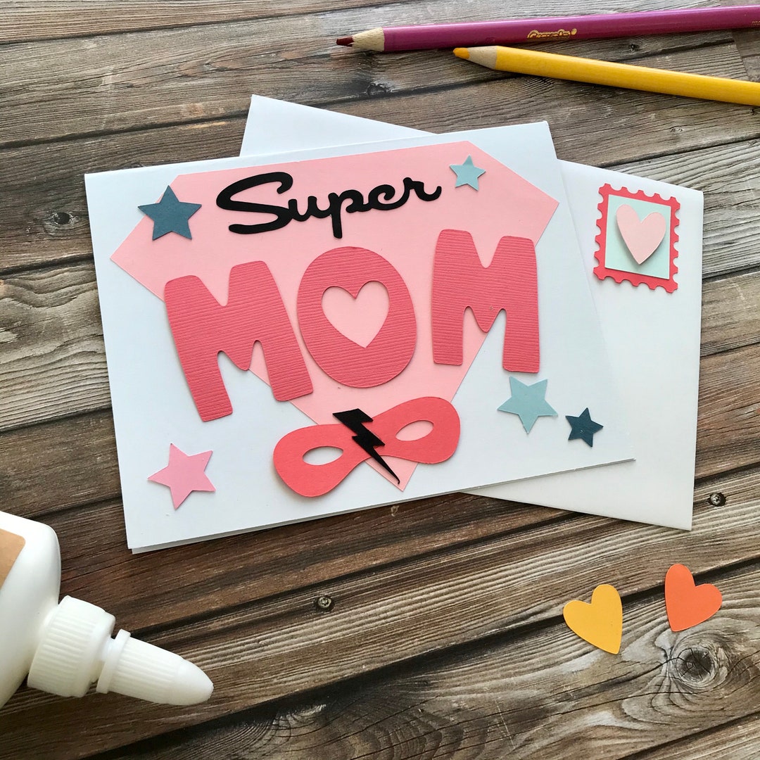 Super Mom Card Kit / Mom Greeting Card Kit / DIY Card for Mom - Etsy